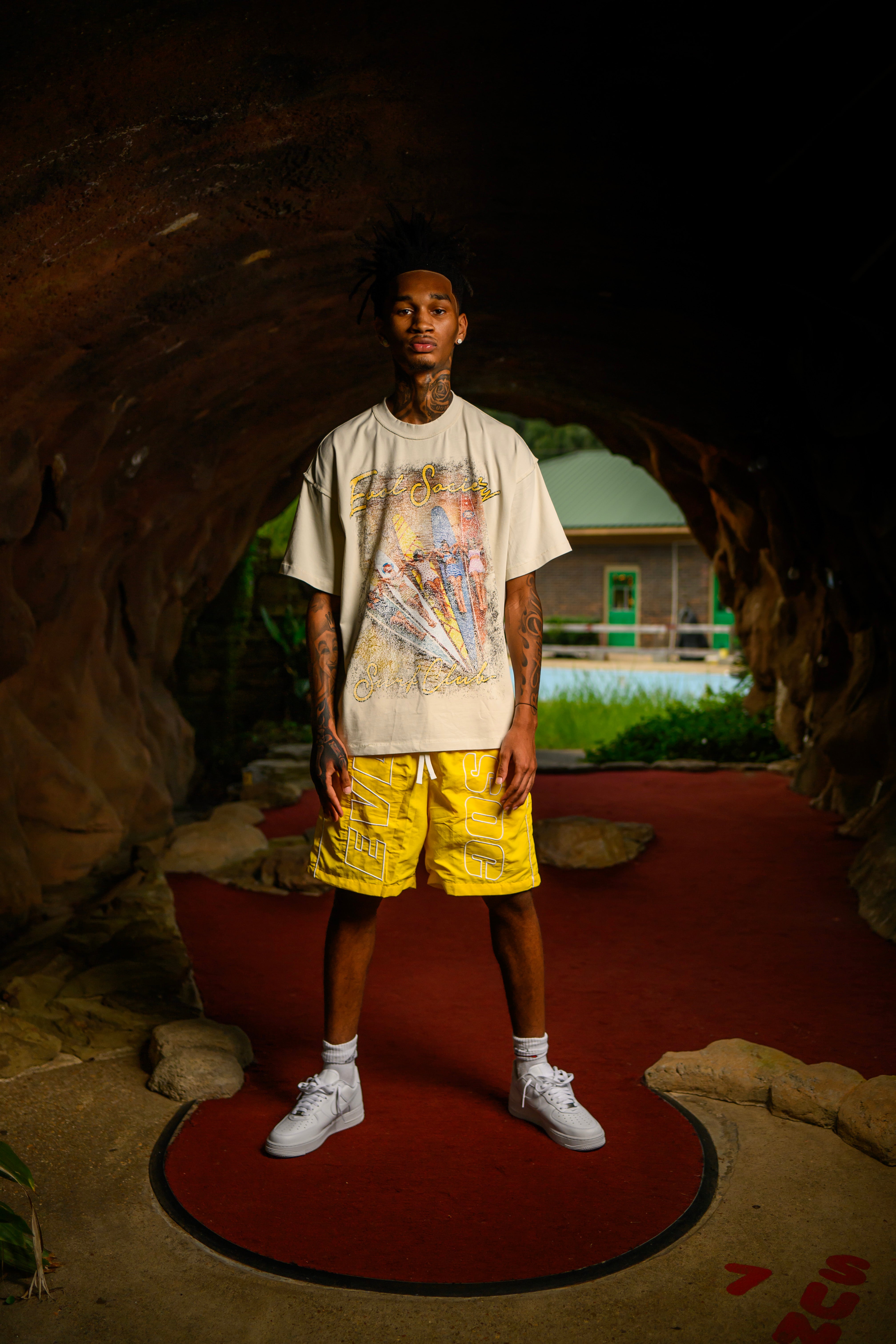 TAN YELLOW EVL SURF CLUB TEE – Evol Society